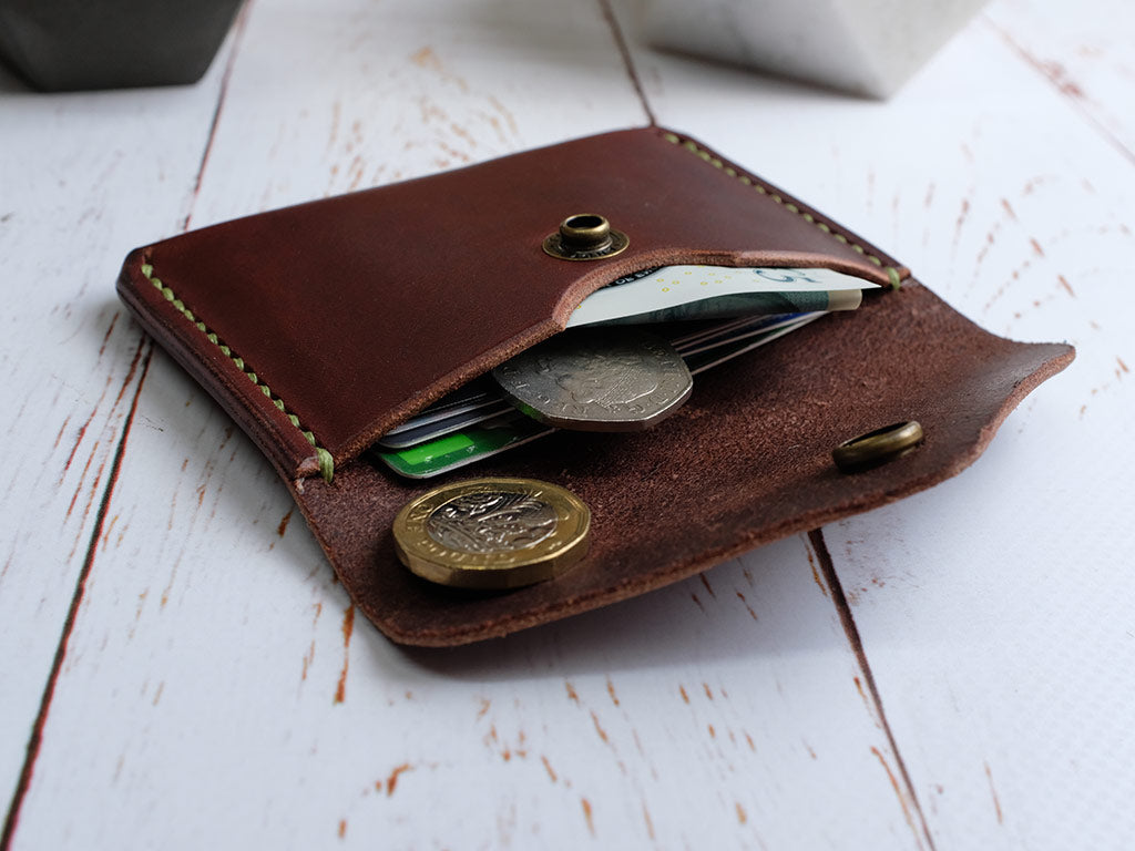 Italian Leather Button Wallet - Brown – Hide & Home